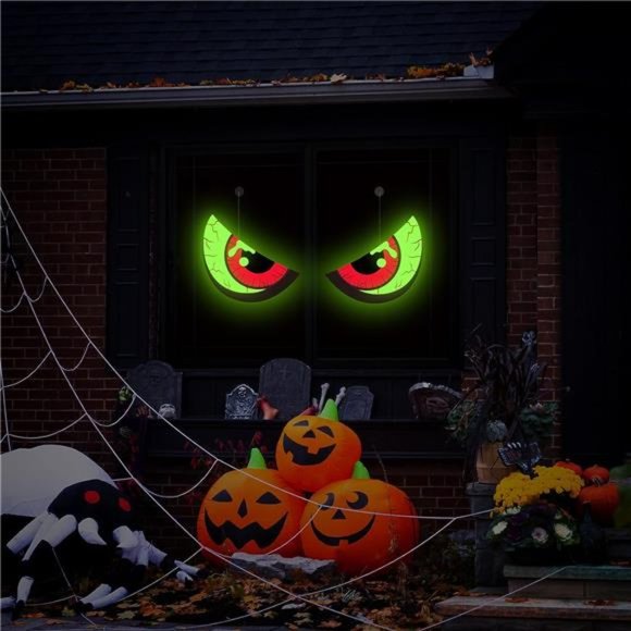 Holiday | Halloween Spooky Glowing Eyes Decoration Indoor Outdoor Glow ...